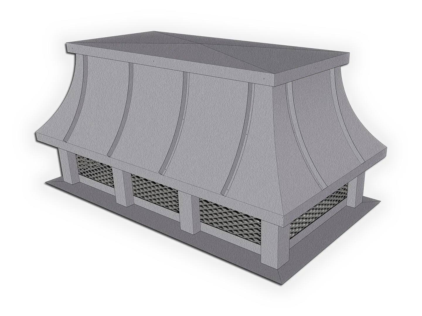 Concave Roof Chimney Cap - Durable Steel Design